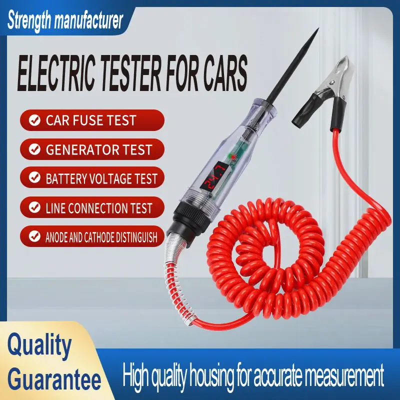 6V 12V 24V DC Car Truck Voltage Circuit Tester Digital Display Long ...
