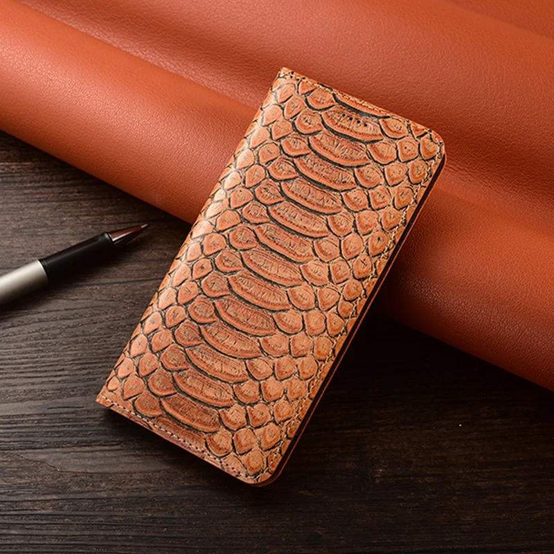 Luxurious Boa Texture Genuine Leather Wallet Case for Xperia 5 IV (Brown)