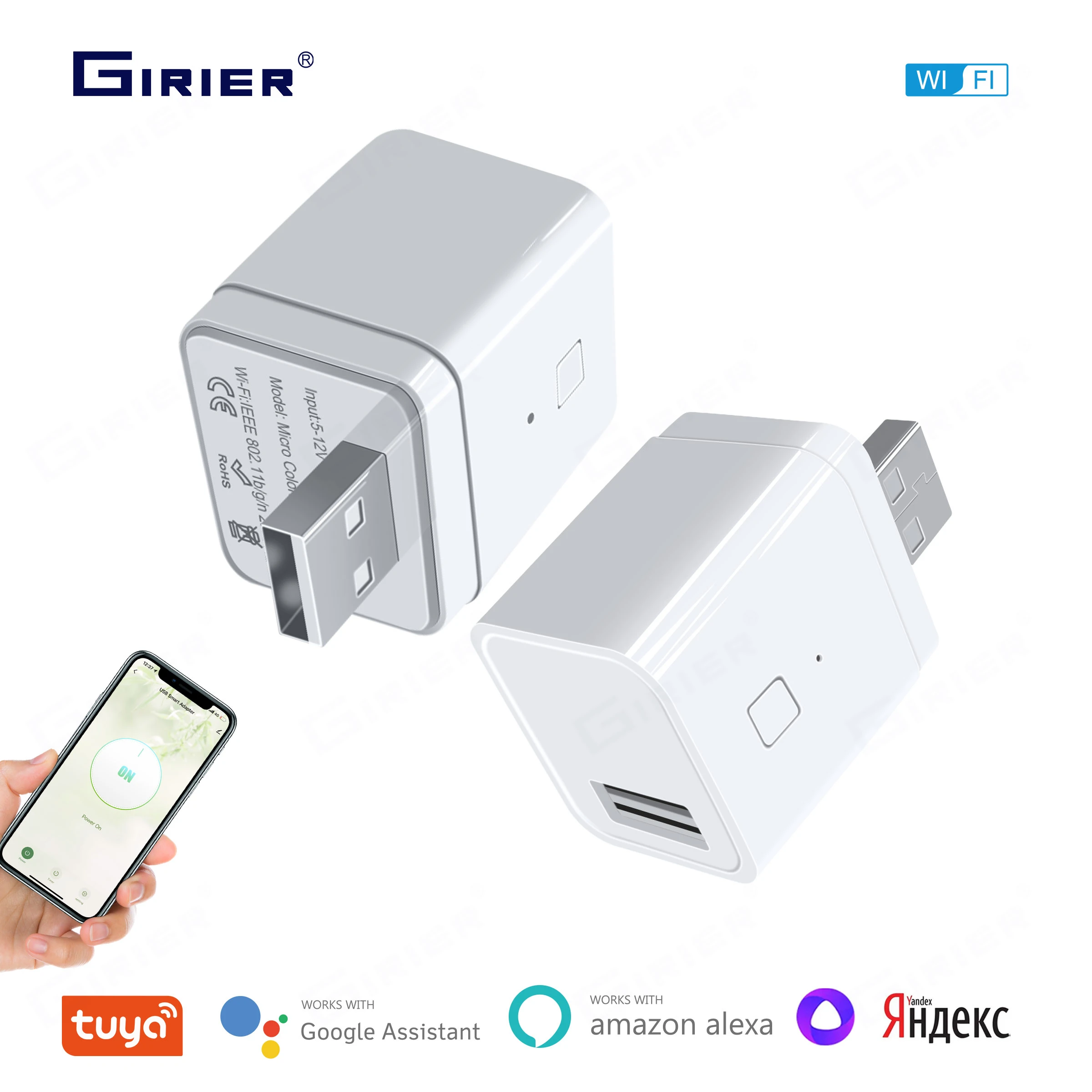 GIRIER Tuya Smart Micro USB Adaptor 5V WiFi USB Power Adaptor Works ...