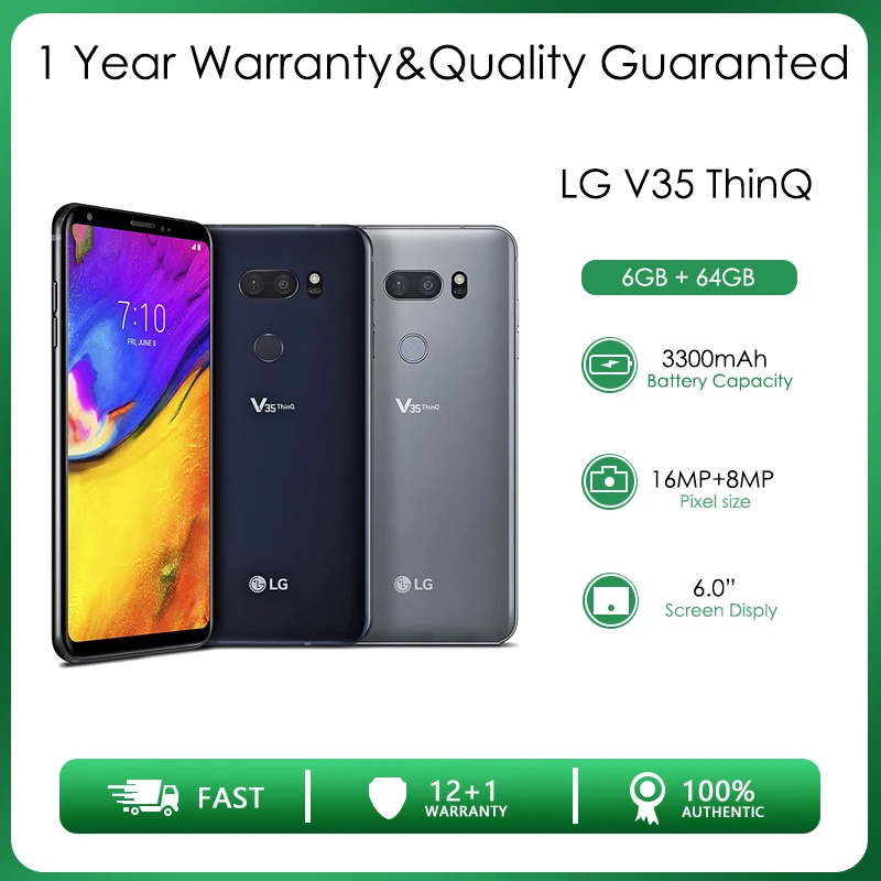 Original Lg V35 Thinq V350n V350awm 6gb 64gb/256gb 6 Inches Octa-core 16mp Daul Camera 3300 Mah ...