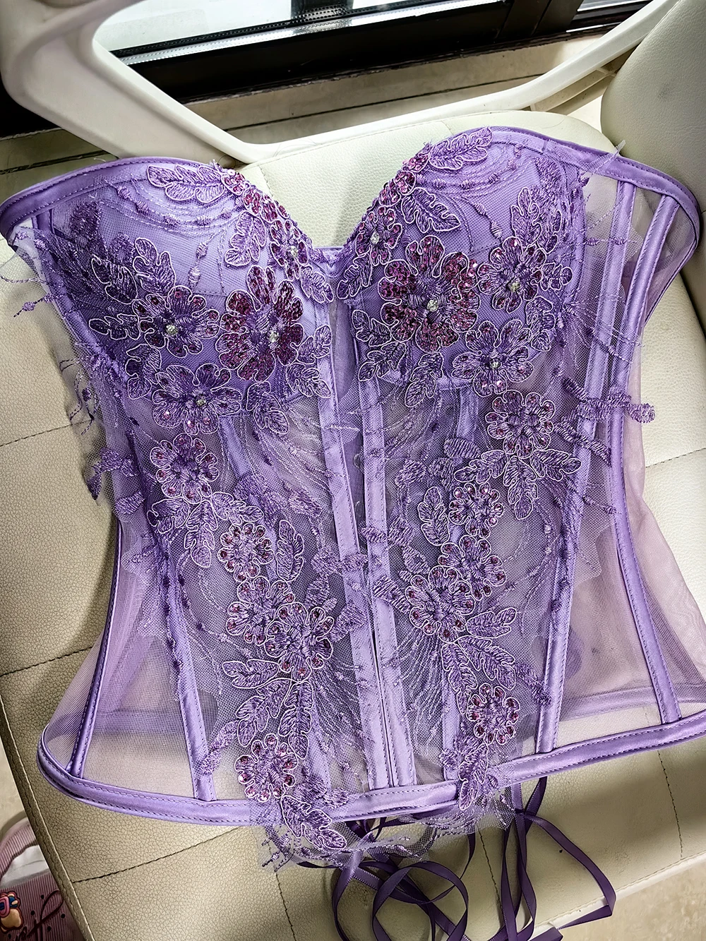 Women Fancy Corset Bustier With Cups For Wedding Party Lace Up Boned ...