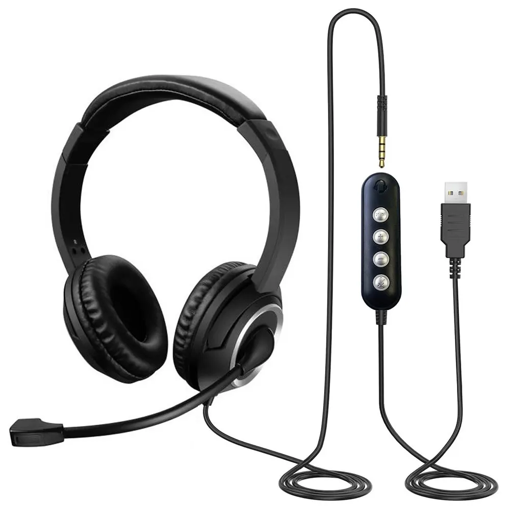 2023-Office-Wired-Headset-with-Noise-Canceling-Mic-Online-Class-Calling ...