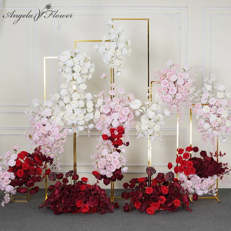 White Pink Rose Anthurium Hang Corner Floral Arrangement Wedding ...