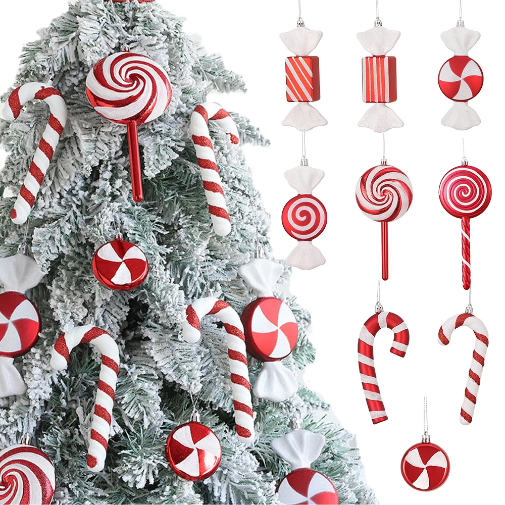 1box-Christmas-Decoration-Christmas-Red-White-Candy-Canes-Xmas-Tree ...