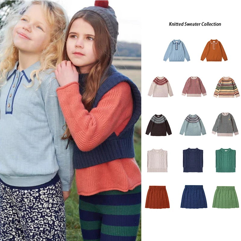 23-Fall-Winter-KP-Kids-Sweater-Knitted-Short-Skirt-Set-Girls-Knitted ...