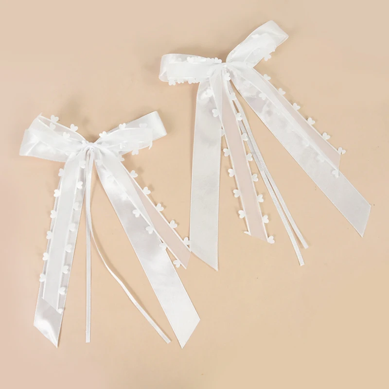10Pcs White Bow Gift Ribbons DIY Craft Valentines Day Wedding Car ...