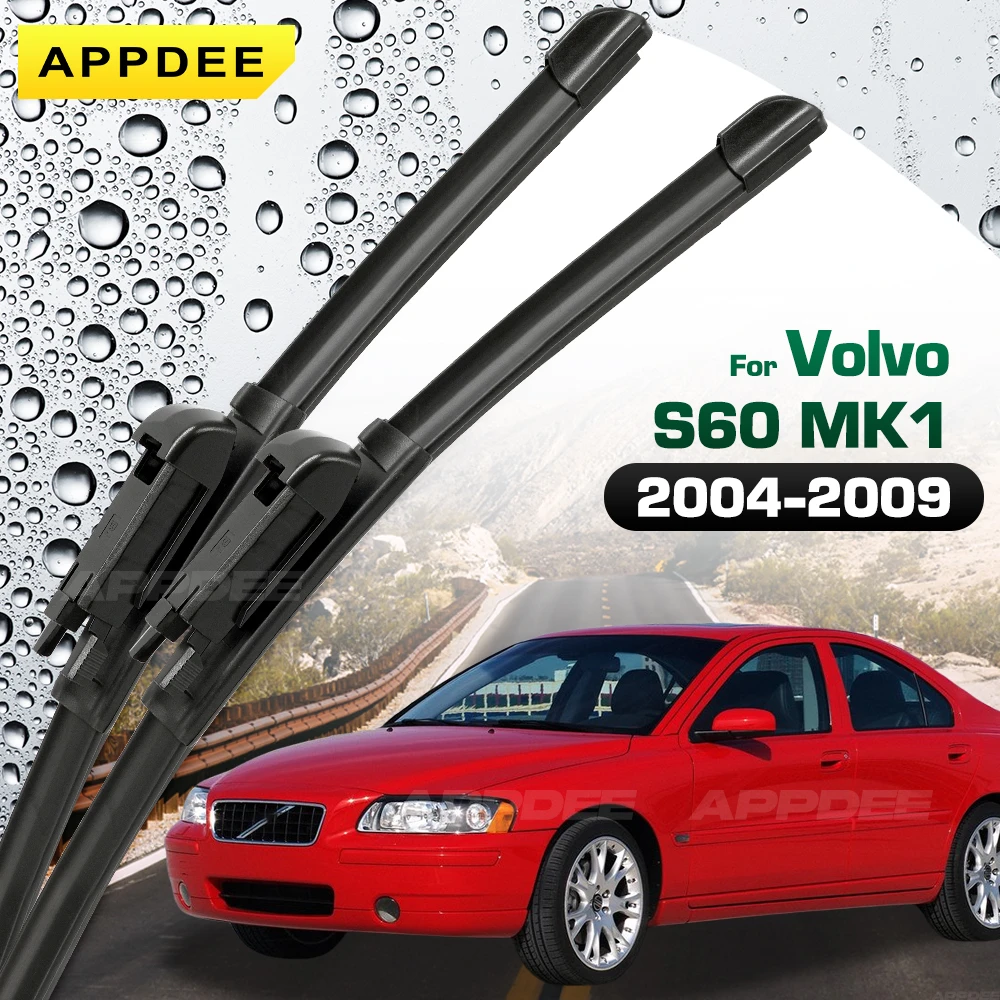 Silicone & rubber Front Wiper Blades Set For Volvo S60 MK1 2004 - 2009 ...