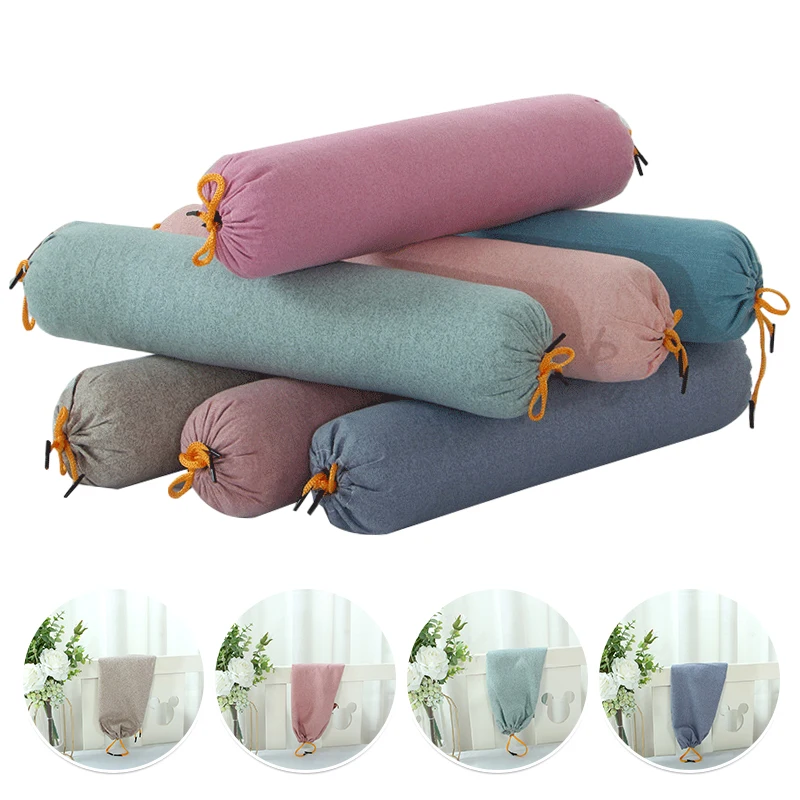 Cylindrical Bolster Pillowcase Double Drawstring Design Bed Sofa Neck ...