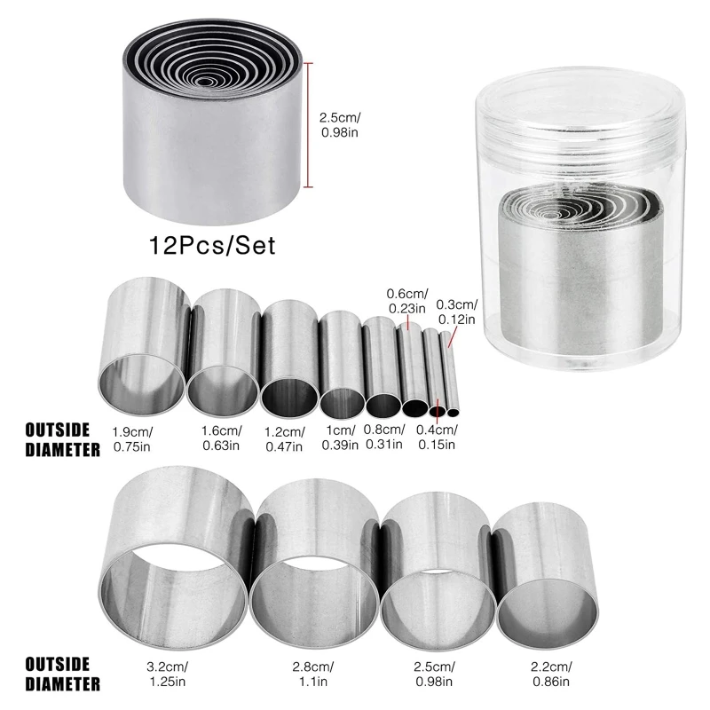 Hole Hollow Punch Cutter Set with Storage Case Round Circle Ring Clay ...