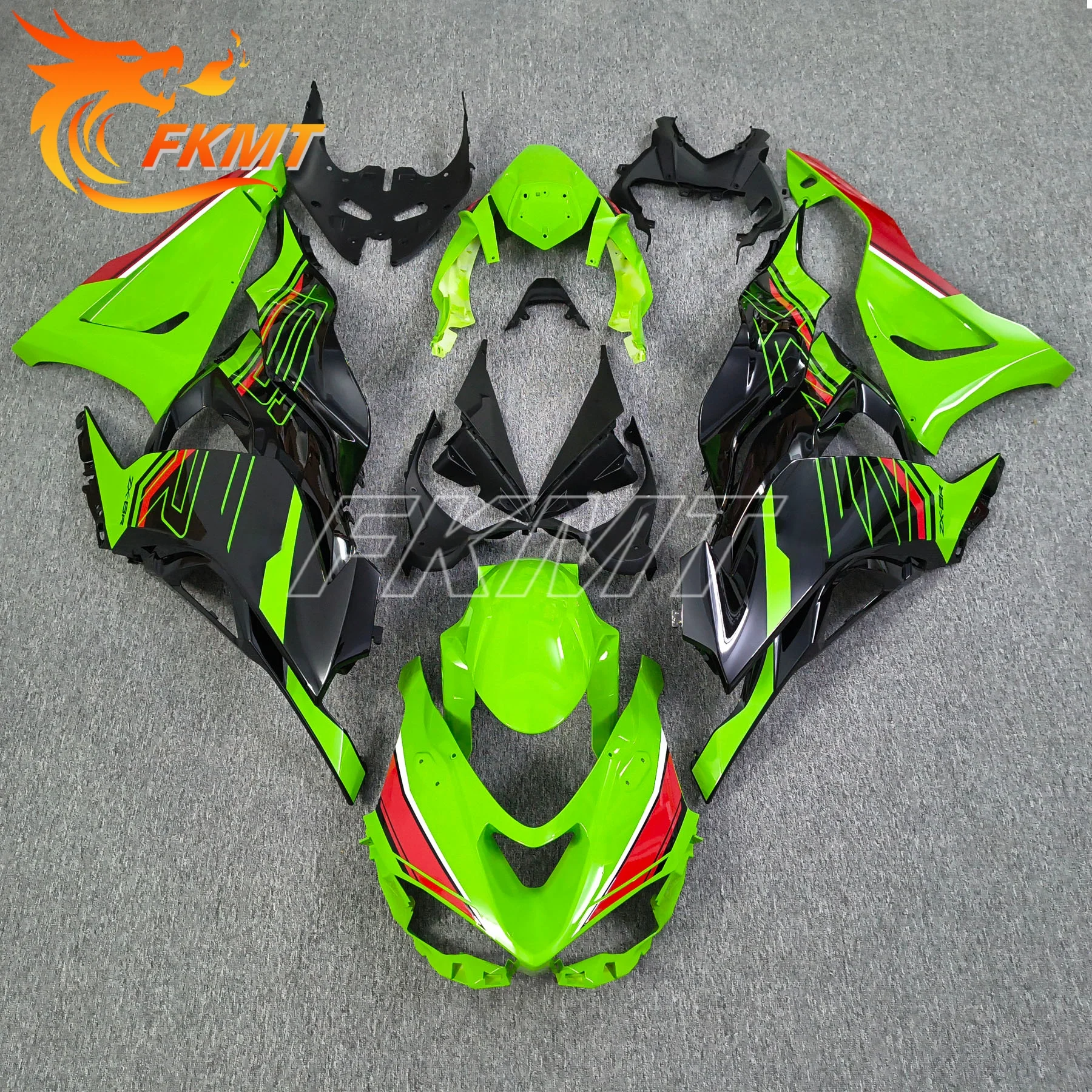 Green floral red KRT print line design Motorcycle For ZX6R 636 2024 ...