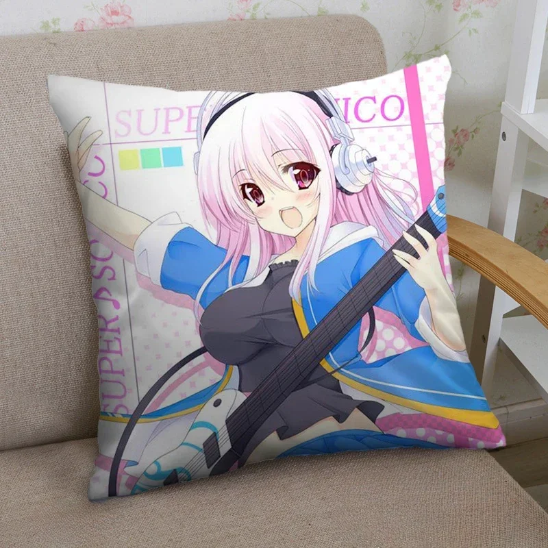 Japanese-Anime-Super-Sonico-Home-Textile-Two-Sided-Square-Pillow-Case ...
