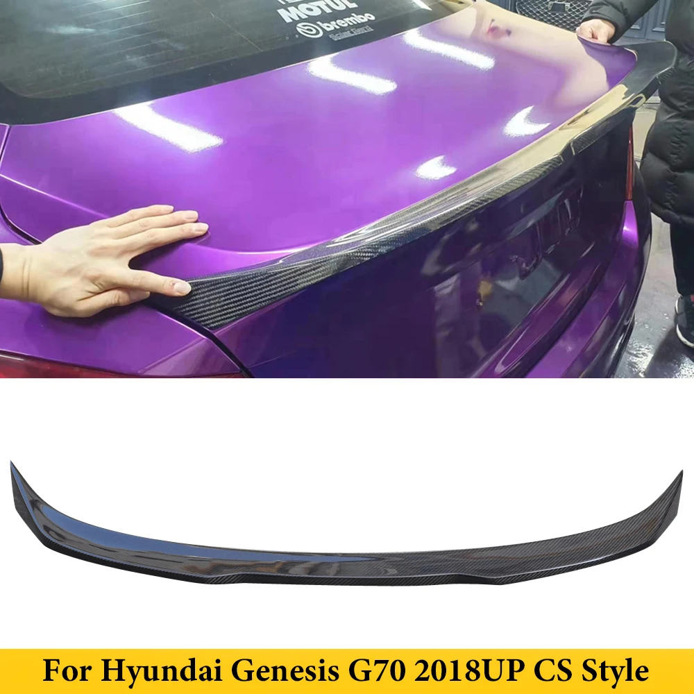 For-Hyundai-Genesis-G70-2018-UP-Carbon-Fiber-CS-Style-Rear-Spoiler ...