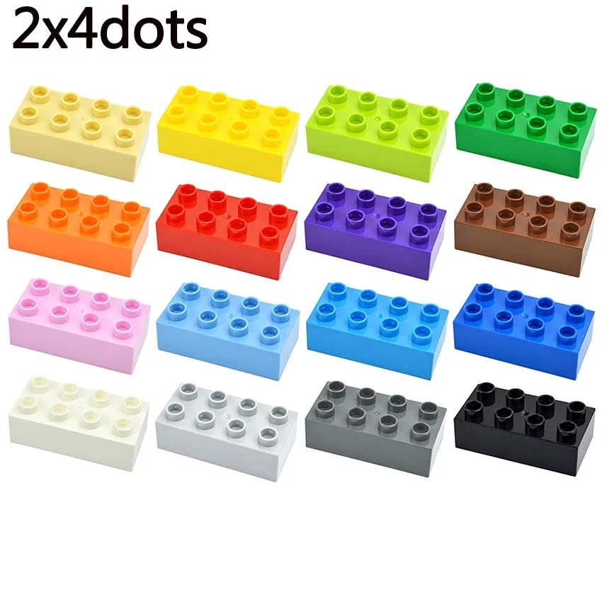 Big-Size-Brick-2x4-Dots-Colorful-Thick-Building-Block-Figuers ...