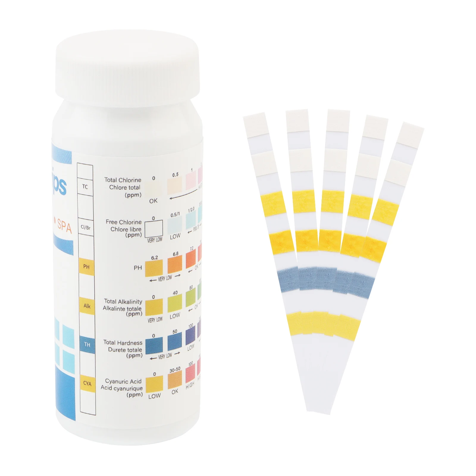 50pcs-6-In-1-Water-PH-Test-Strips-Total-Free-Chlorine-Total-Alkalinity ...