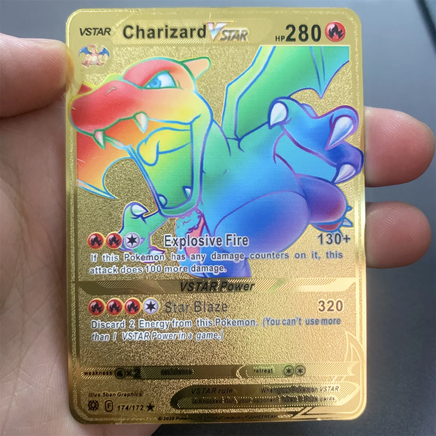 Newest metal Cards English Golden 10000 Arceus Rainbow Vmax Koraidon ...