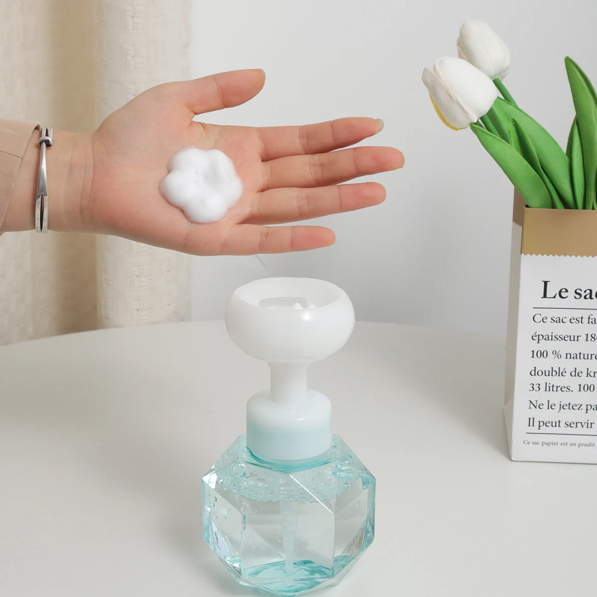 Dispensador-de-jab-n-l-quido-en-forma-de-flor-bomba-de-espuma-botella ...