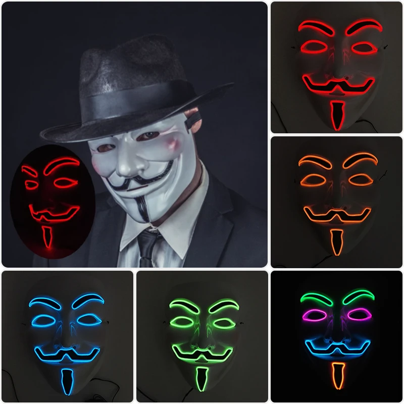 Luminous-LED-Neon-Light-Cosplay-V-For-Vendetta-Mask-Guy-Fawkes-Light-Up ...