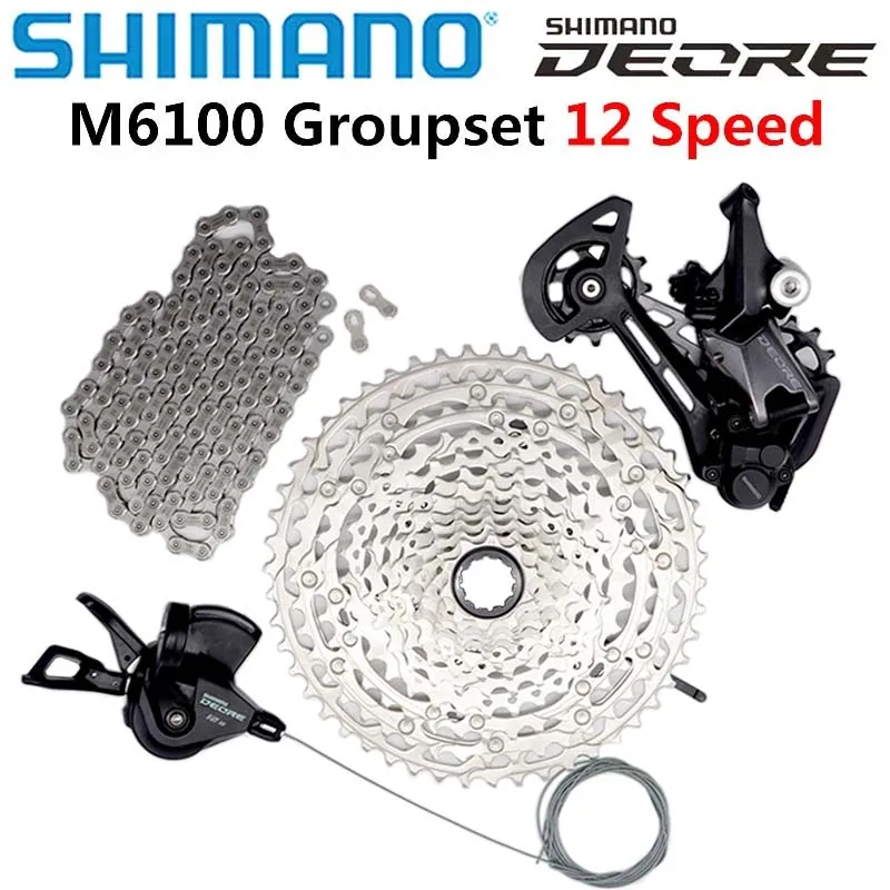 SHIMANO DEORE M6100 12s Groupset Mountain Bike M6100 Shifte SGS Rear Derailleur 10 51T Cassette ...
