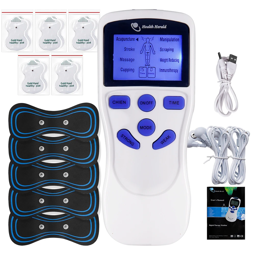 8 Modes Tens Machine Low Frequency Therapy Device Muscle Stimulator ...