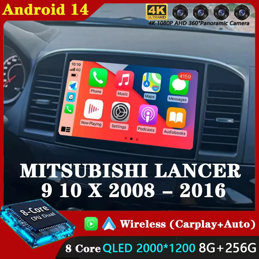 9Inch-Android-14-For-MITSUBISHI-LANCER-9-10-X-2008-2009-2010-2011-2016 ...