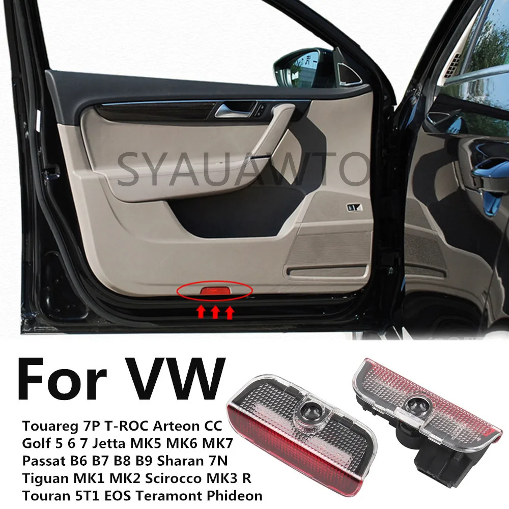 LED Car Door Interior Decoration Light Bulbs Accessories For VW Touareg ...