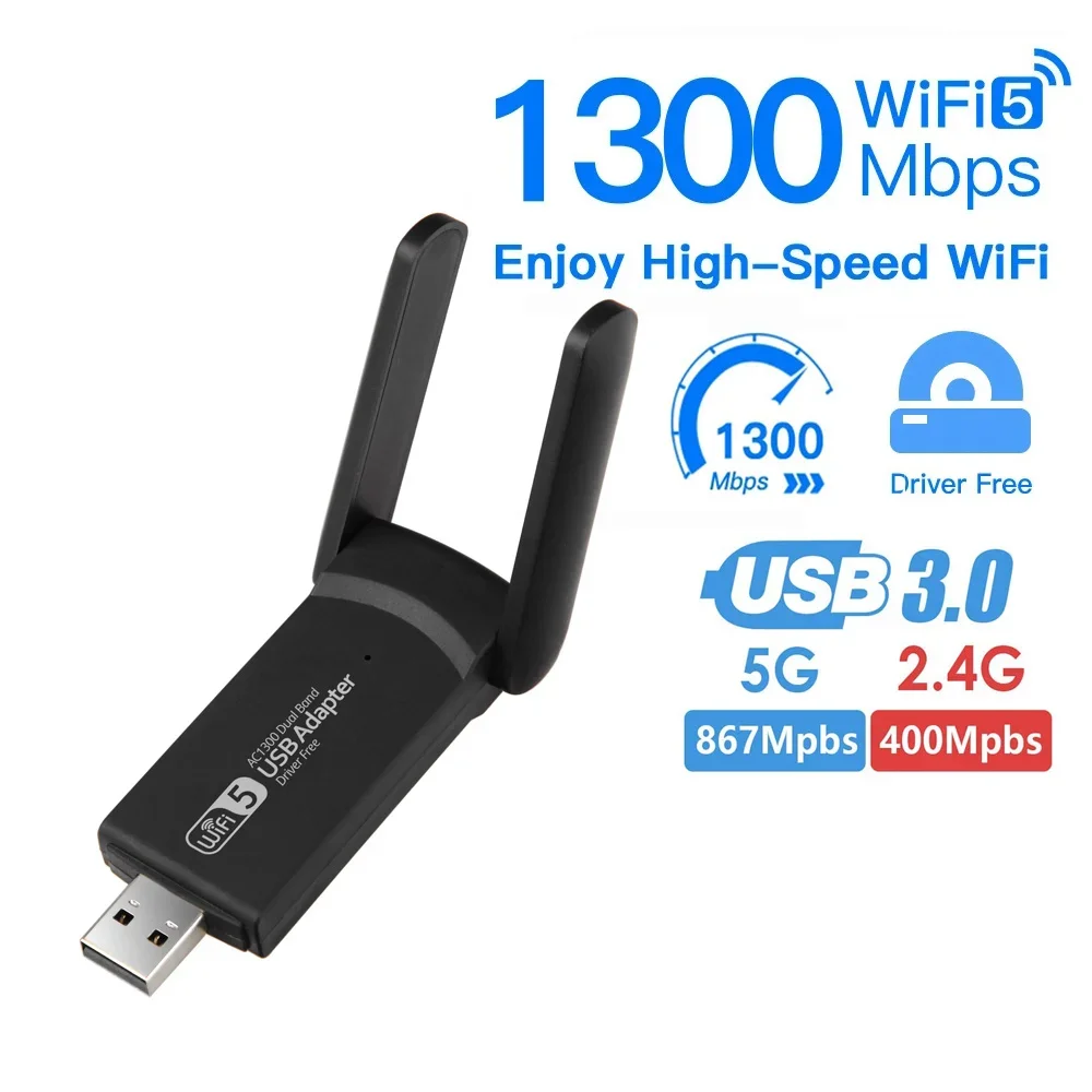 1300Mbps-USB-WiFi-Adapter-AC1300-WiFi-5-Ethernet-Network-Card-Dual-Band ...