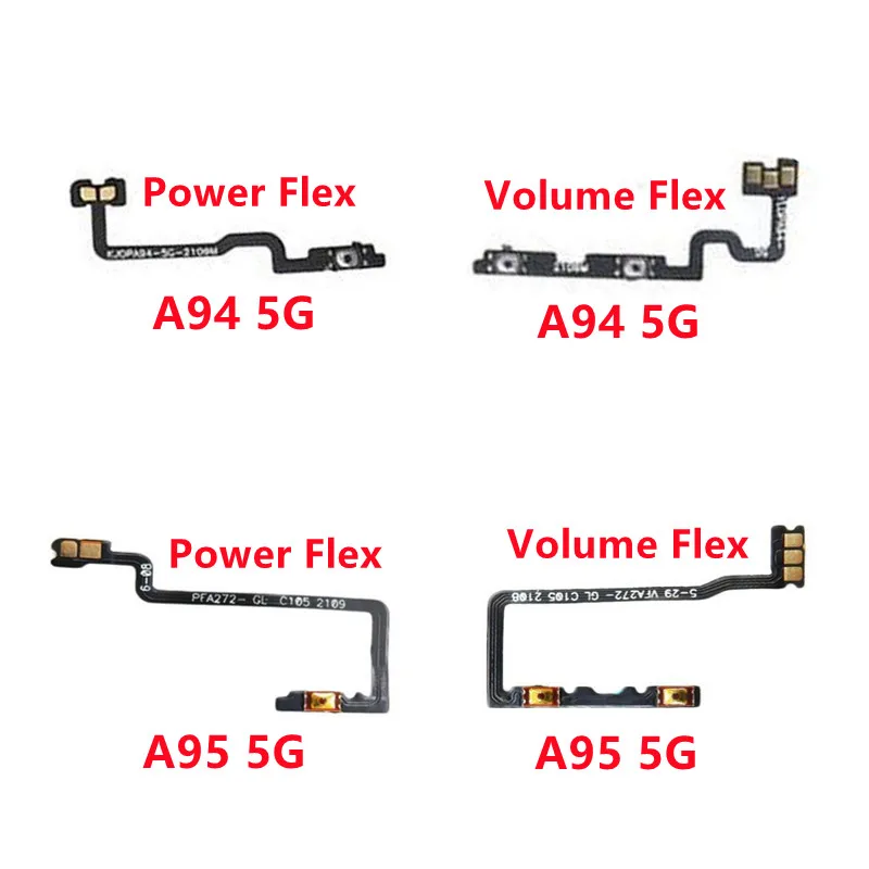 Power Volume Flex Cable For Oppo A94 A95 5G Power ON OFF Switch Volume Side Buttons Key Flex ...