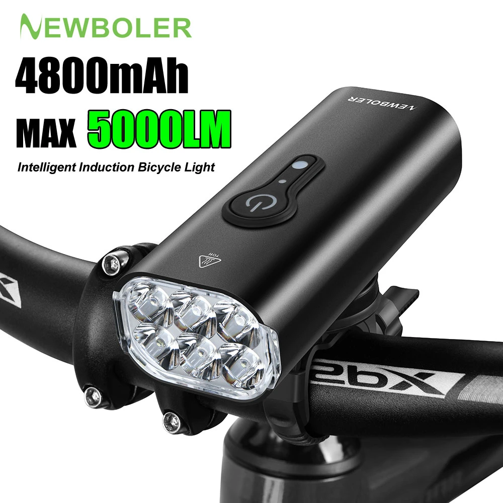 Newboler 2000lm Intelligent Inductio Bicycle Light Mtb Front Lamp Usb Rechargeable 6 Led 4800mah ...
