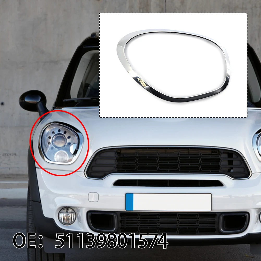 New-Electroplated-Silver-Headlight-Bezel-For-MINI-Cooper-R60-Countryman ...