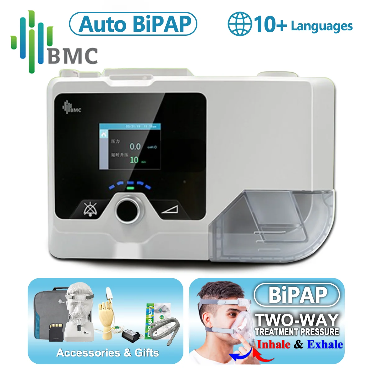 BMC-Bipap-autom-tico-Dos-niveles-M-quina-de-apnea-del-sue-o-G2S-B20A ...