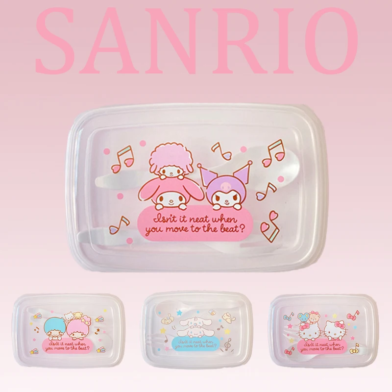 Kawaii Sanrio Hello Kitty Cinnamoroll Lunch Box Cute Kuromi My Melody ...