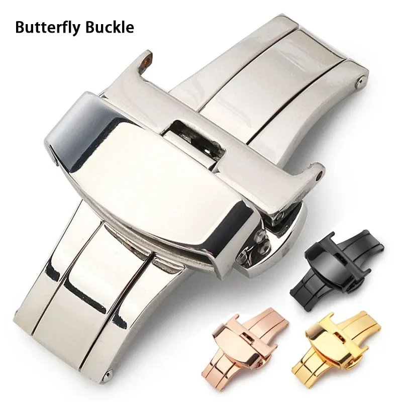 Stainless-Steel-Butterfly-Watch-Buckle-Accessories-Replacement-Watch ...