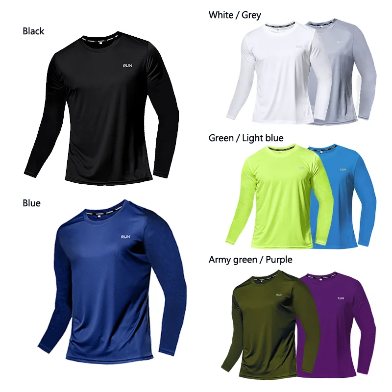 Men-Long-Sleeve-Sport-T-shirt-Quick-Dry-Running-Shirt-Breathable-Anti ...