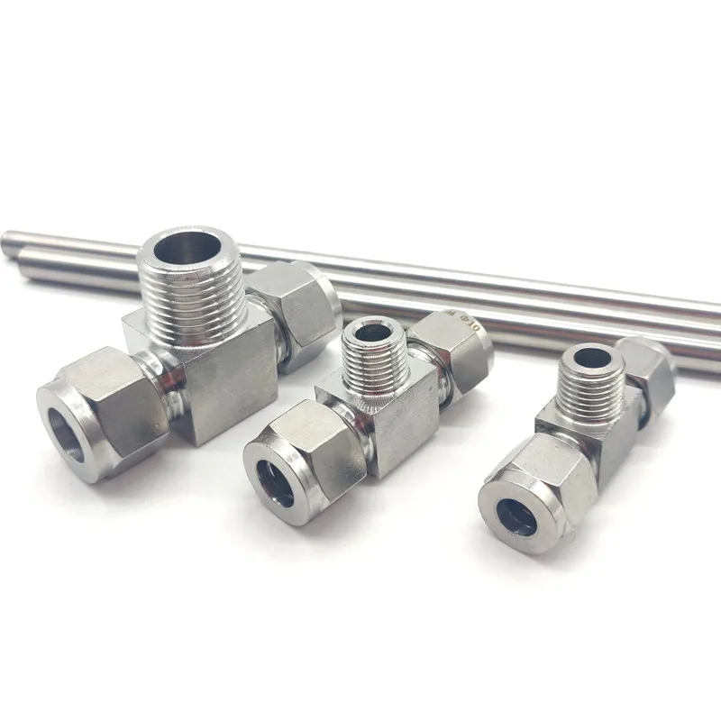 304-Stainless-Steel-Double-Ferrule-tee-Fitting-6mm-8mm-10mm-12mm-Tube ...
