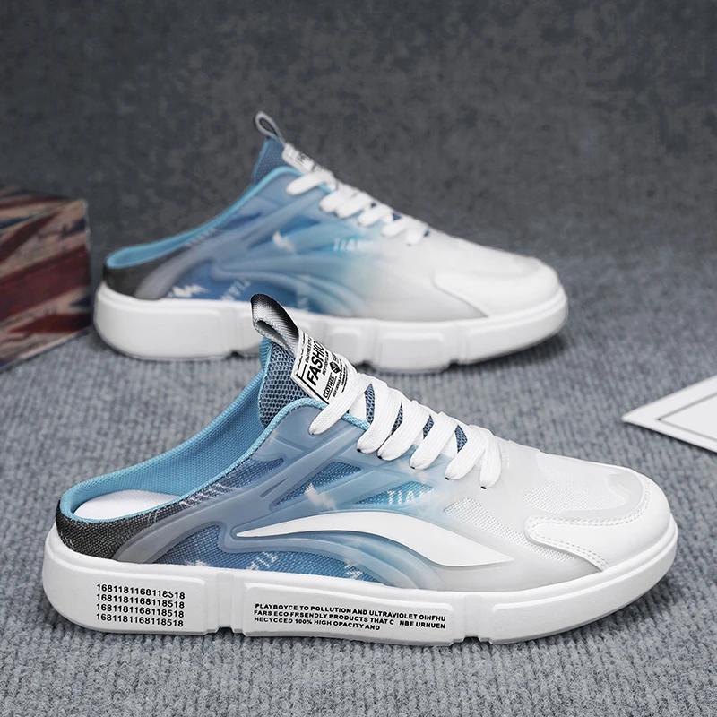 Mesh-Half-Shoes-For-Men-Mules-Backless-Sandals-Board-Shoes-Summer-Lace ...