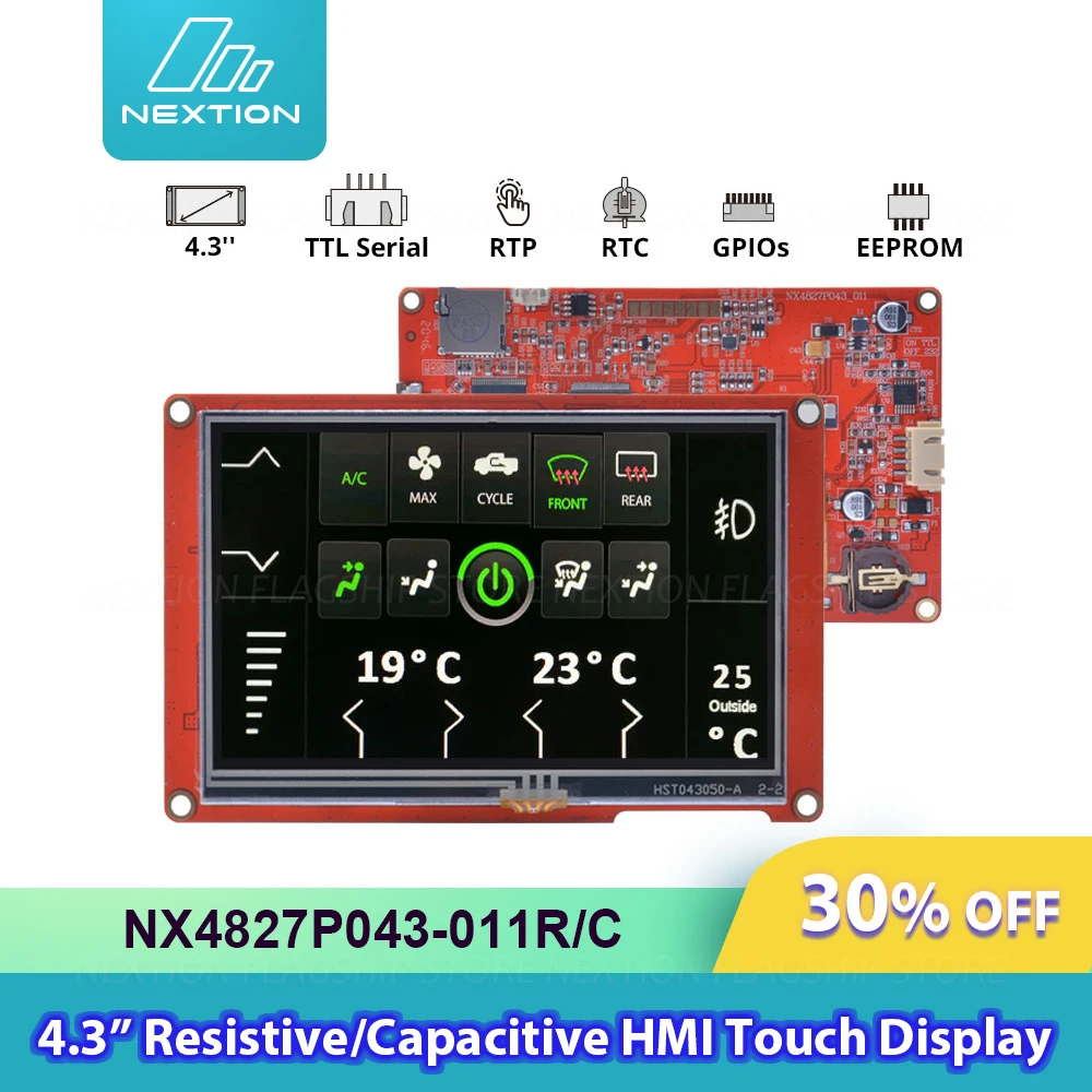 Nextion 4.3 Polegada Nx4827p043 011r/c Inteligente Série Lcd-tft Hmi ...