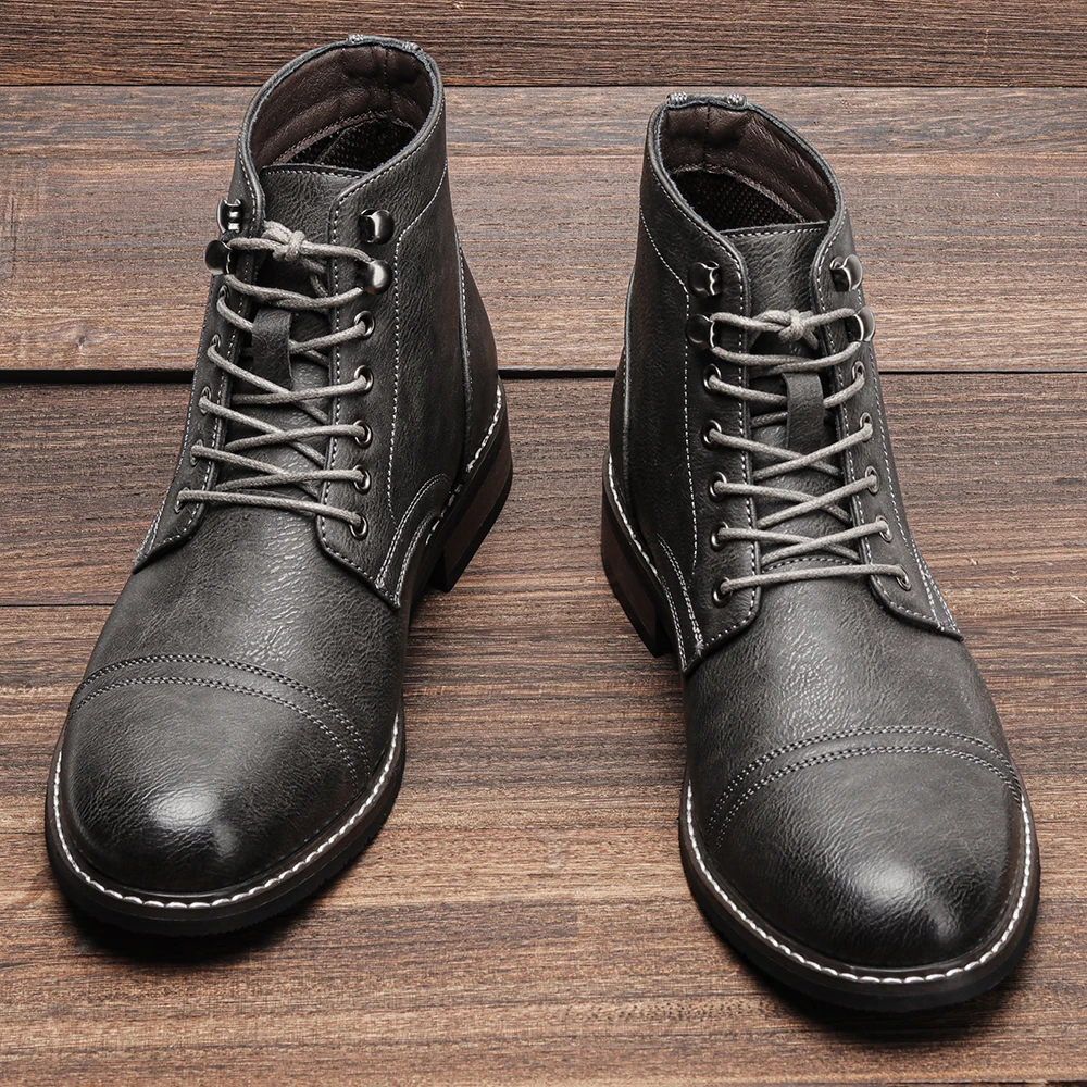 Men's Classical Spring Leather Ankle Boots 2025 New Fashion Comfortable ...