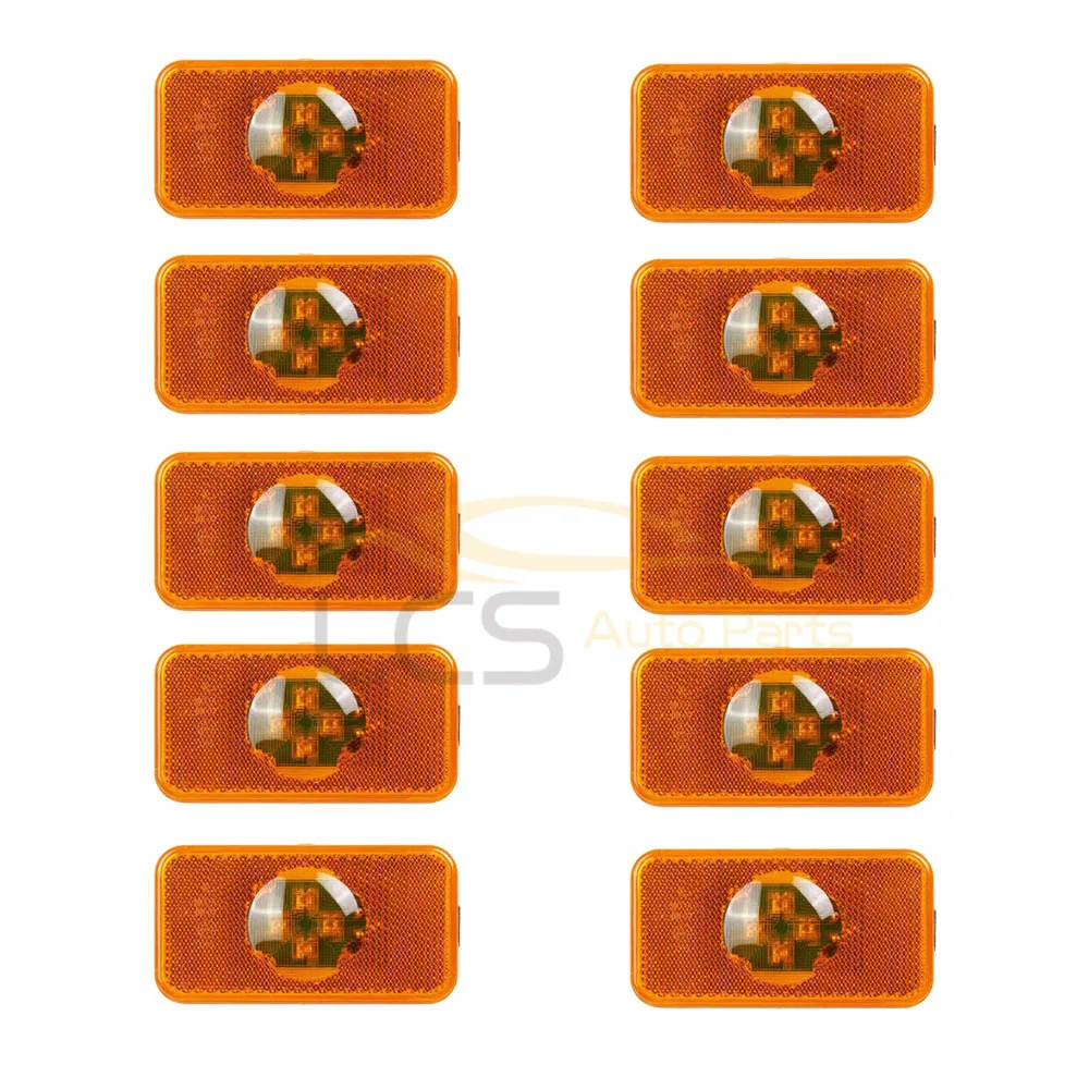 10PCS 24v Yellow Amber Led Reflector Side marker lamp Light for Volvo ...