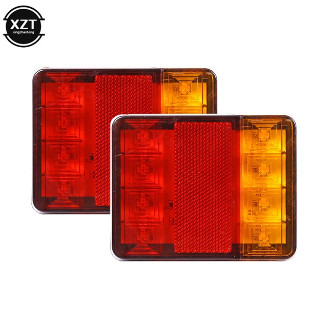 2x 12V 24V Waterproof Durable Car Truck LED Rear Tail Light Warning ...