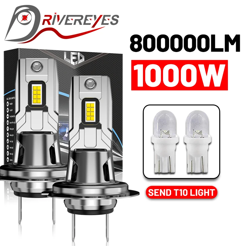800000LM-H4-H7-H3-LED-Headlight-Bulb-Wireless-500-Brighter-1000W-Car ...