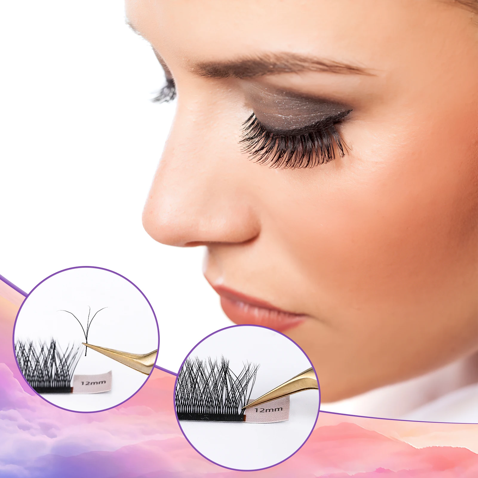 3 Leaf Clover Grafting Eyelashes Realistic Fuzzy Fluffy Wispy ...