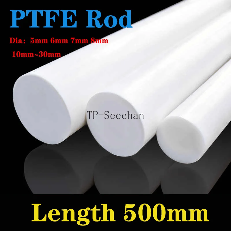White PTFE Rod Soild Plastic Rods Dia 5mm 6mm 7mm 8mm 10mm~30mm ...