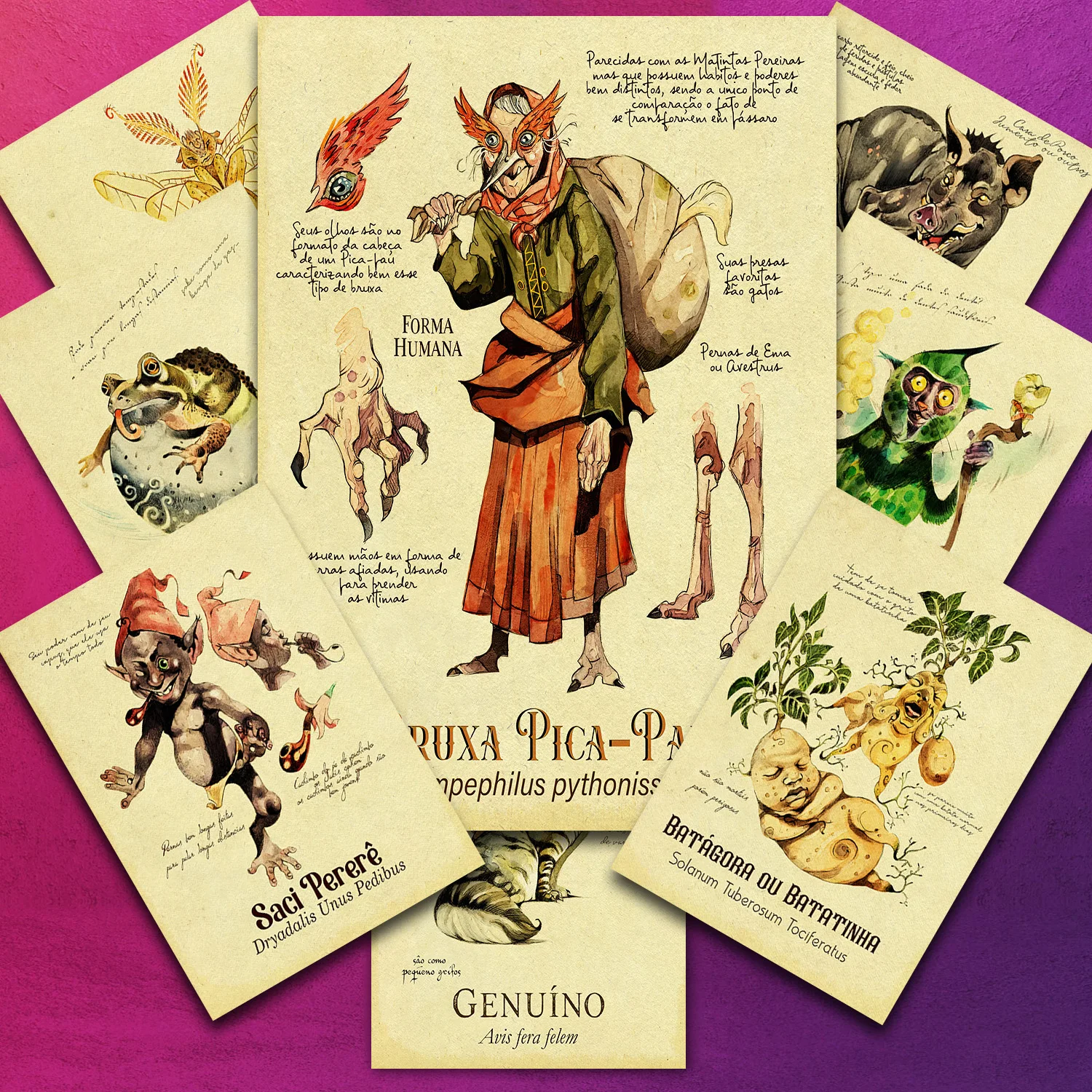 Mysterious-Magical-Creatures-From-Folklore-Vintage-Wall-Art-Canvas ...