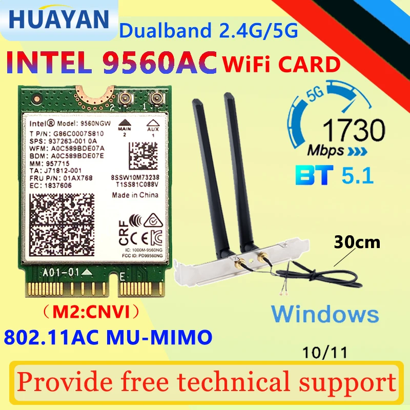 2030Mbps-Origina-Intel9560-Dual-Band-2-4G-5Ghz-Wireless-Desktop-Kit ...