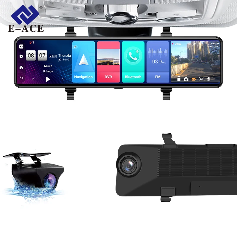 E-ACE-Android-1080P-Rear-Camera-Car-DVR-WIFI-GPS-Touch-Screen-Night ...