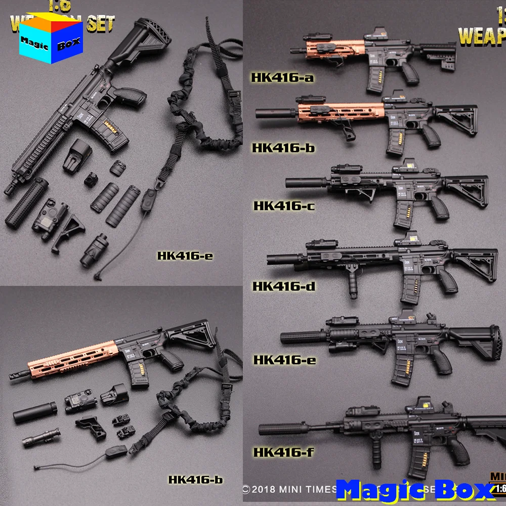 Minitimes Mini HK416 1/6 Scale M4 Assault Rifle Soldier Military Weapon Gun Full Set Model Toy ...