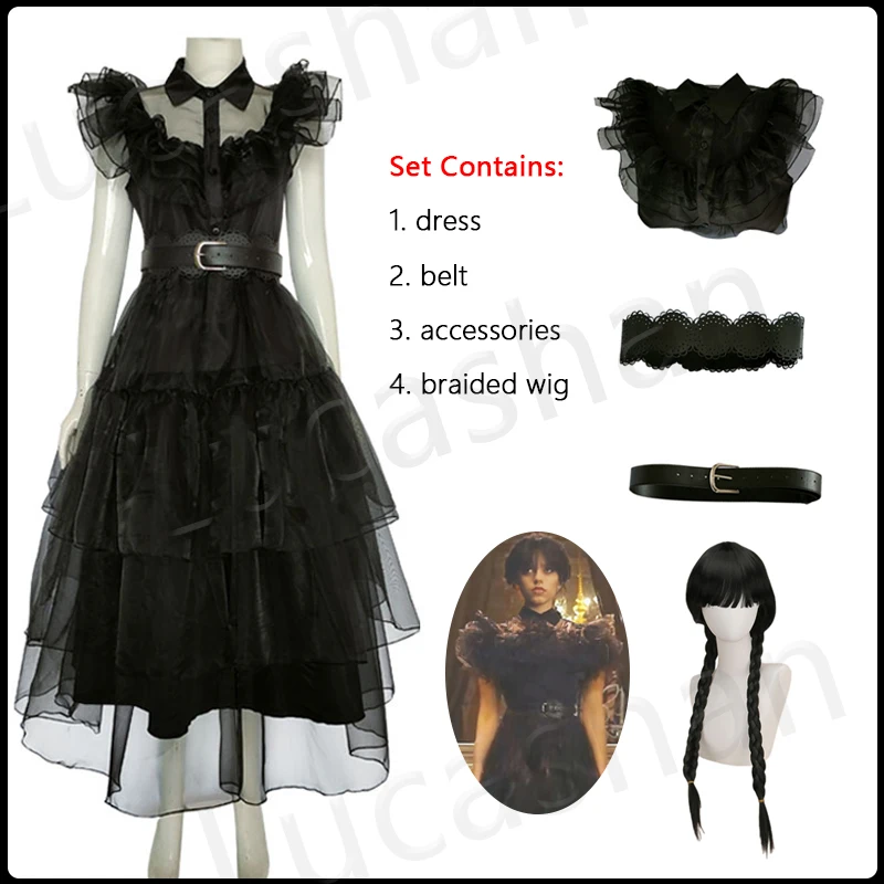 Wednesday-Addams-Dress-Wig-Wednesday-Addam-Cosplay-Costume-Adult-Kid ...