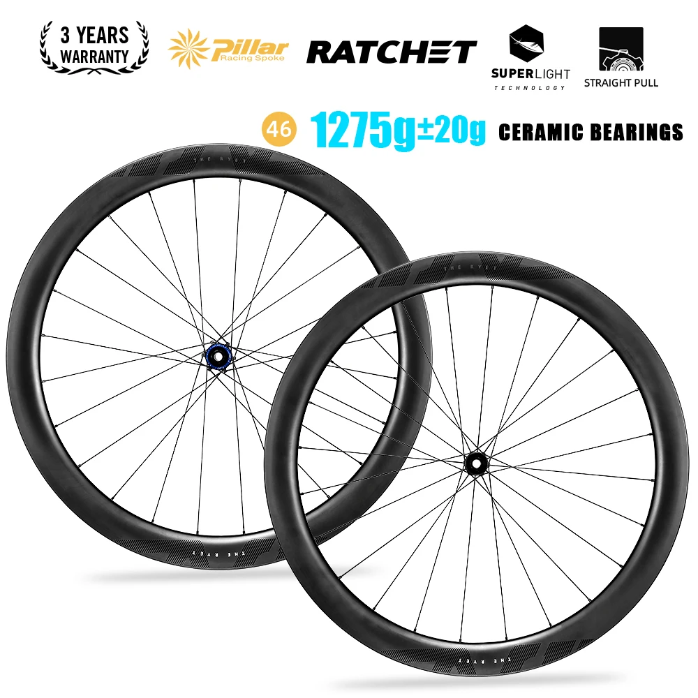 RYET Super Light Road Carbon Disc Brake Ratchet 36T Hub Bicycle Wheel ...