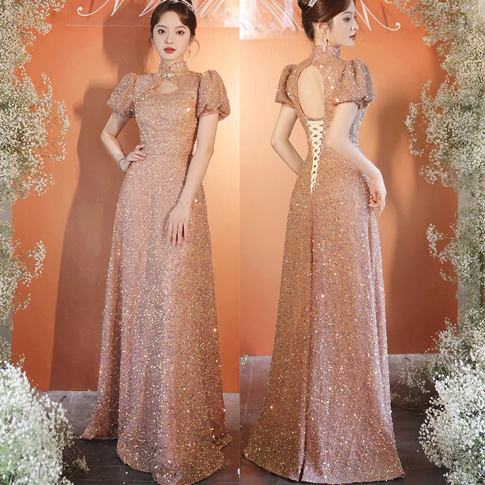 Sequins-Cheongsam-Princess-Style-Qipao-Women-Elegant-Backless-Vestidos ...