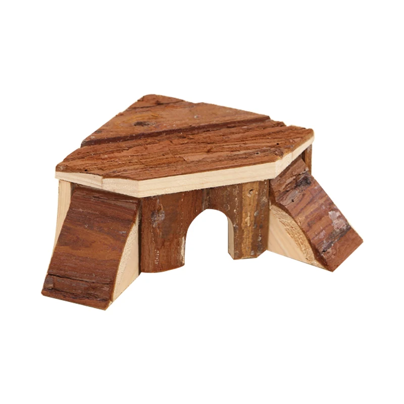 Handmade Four Seasons Universal Hamster Supplies Bark Wooden House ...